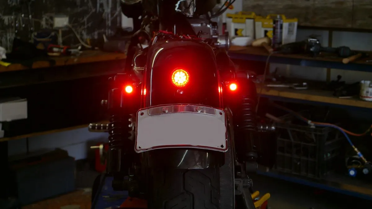 3 in 1 LED turn signal install on a Harley Sportster