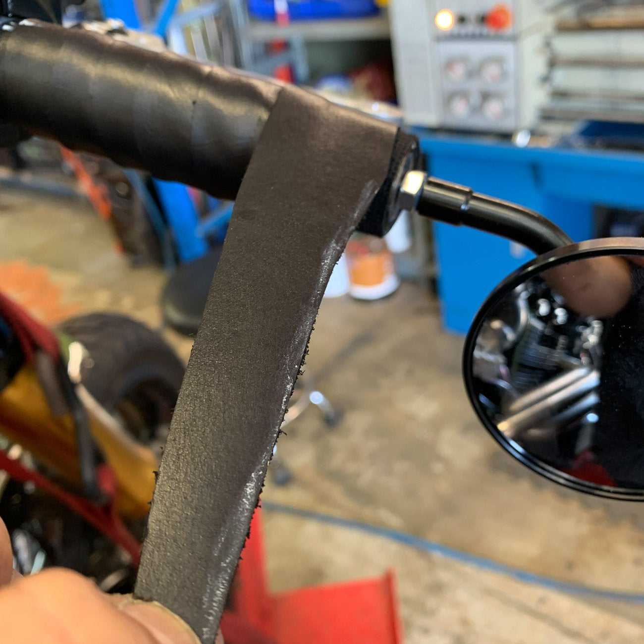 Home Made Motorcycle Leather Hand Grips - and how to make them