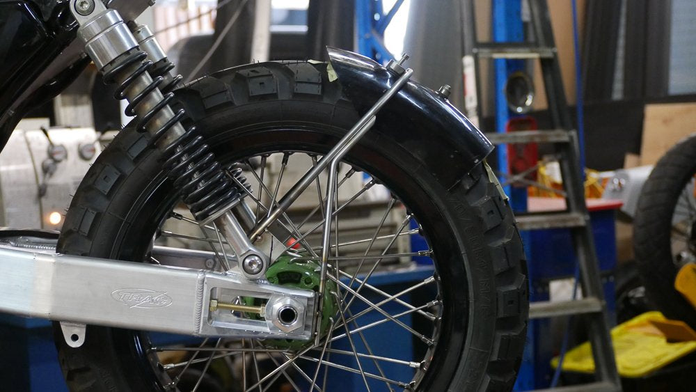 Cafe Racer swingarm mount license plate bracket | Purpose Built Moto