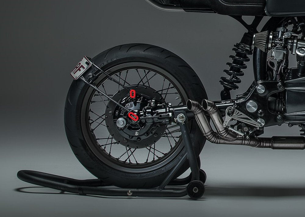 Cafe Racer swingarm mount license plate bracket