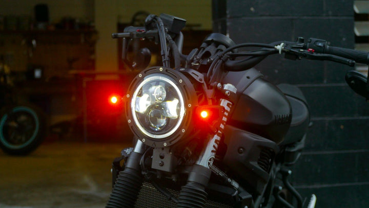 XSR700 LED headlight conversion + LED turn signal upgrade