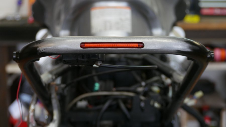 Integrated / Recessed LED brake light cafe racer tail hoop