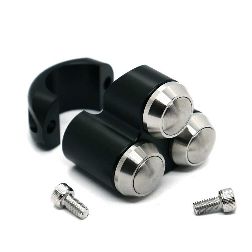 Slim Push 3 Button Switch – Black